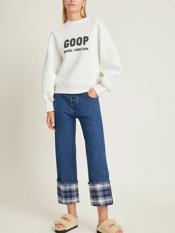 GWYN The Graphic Puff-sleeve Sweatshirt - Ivory