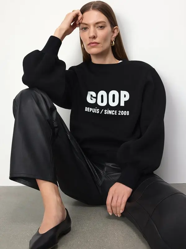 GWYN The Graphic Puff-sleeve Sweatshirt - Ivory