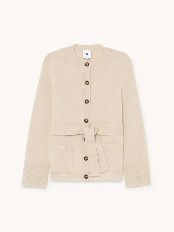 GWYN Slim Belted Cardigan - Navy