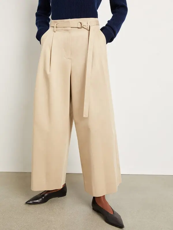 GWYN Juju High-waisted Cropped Wide-leg Trousers