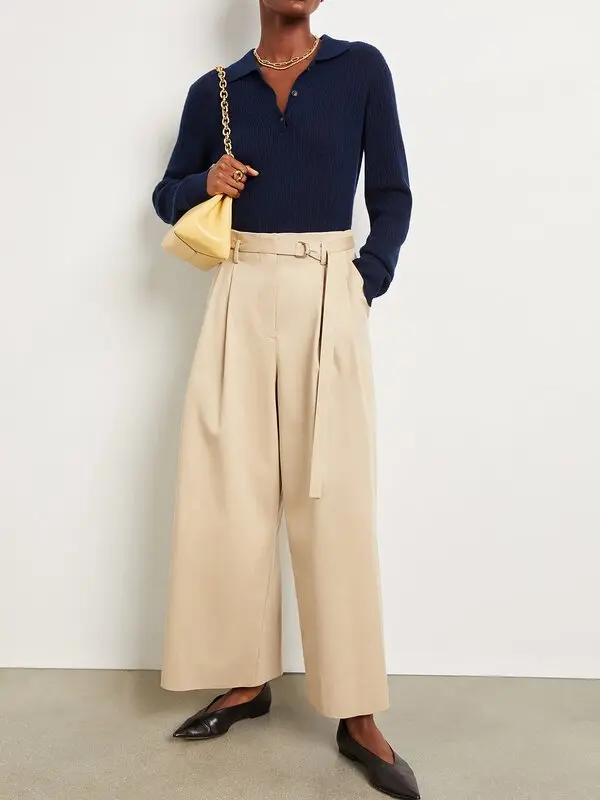 GWYN Juju High-waisted Cropped Wide-leg Trousers