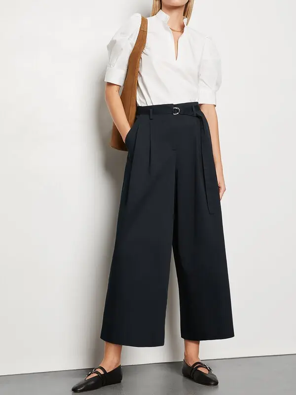 GWYN Juju High-waisted Cropped Wide-leg Trousers