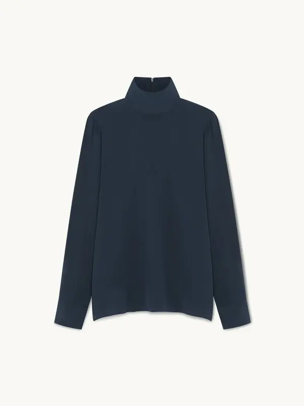 GWYN Silk Turtleneck Blouse