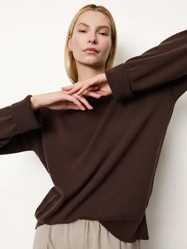 GWYN Jules Cashmere Sweater - Ash Brown