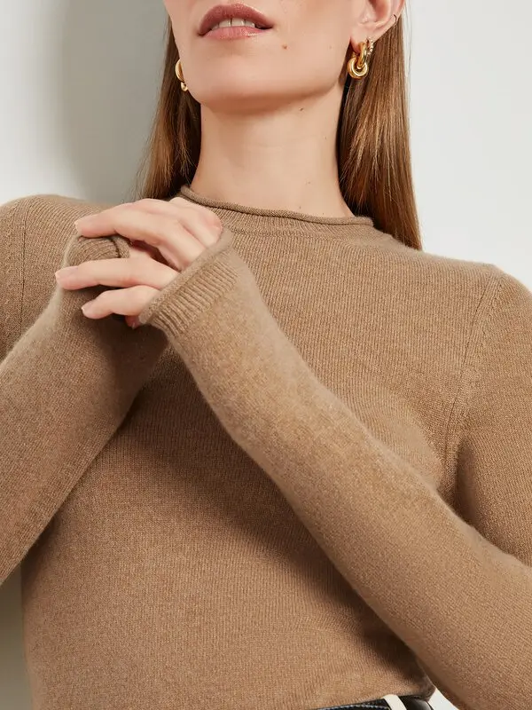 GWYN Cashmere Minimalist Sweater - Navy