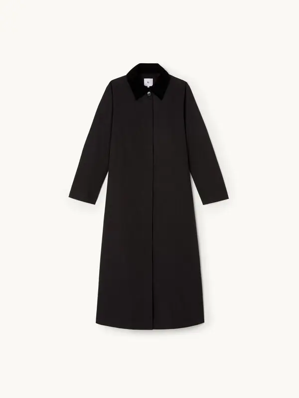 GWYN Corduroy-collar A-line Coat