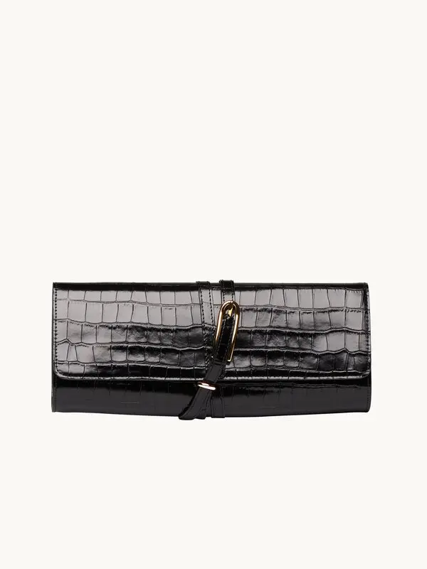 LIFFNER Belted Clutch - Black Gold Hardware