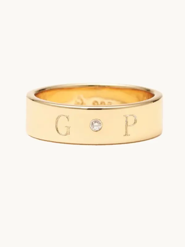 Sarah Chloe Ciela Band With Diamond - Gold Vermeil