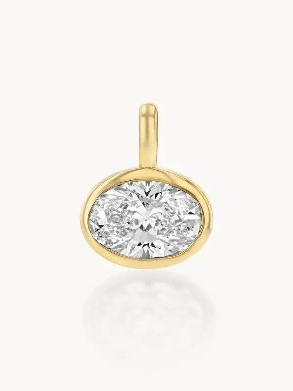 REAL FINE STUDIO Signature Oval Diamond Pendant - One-color