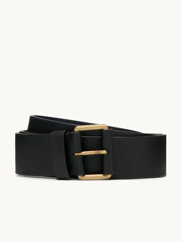 GWYN Classic Trouser Belt - Black,brushed Gold