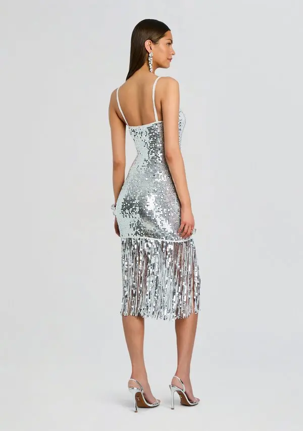 Retrofete Nalu Sequin Fringe Crochet Dress