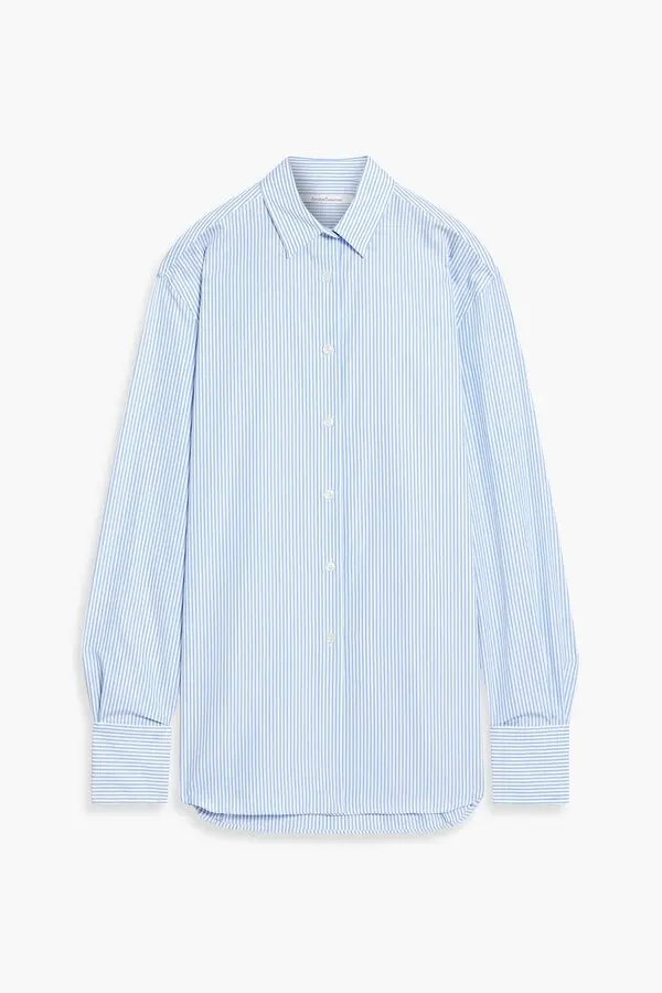 Another Tomorrow Striped Cotton-poplin Shirt