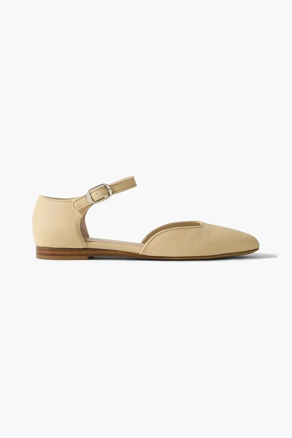 Le Monde Beryl Linen Mary Jane Ballet Flats - Beige