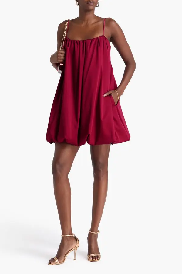 Simkhai Gathered Satin-twill Mini Dress