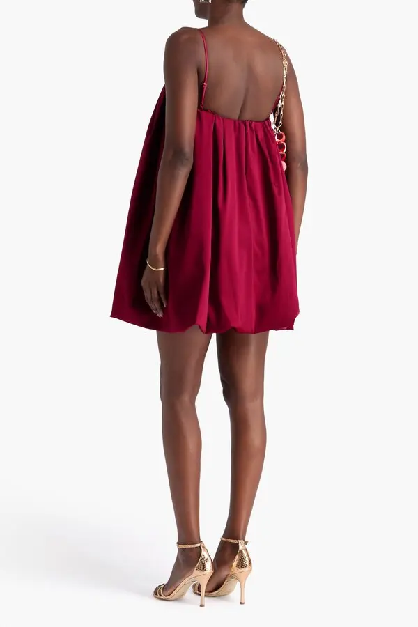 Simkhai Gathered Satin-twill Mini Dress