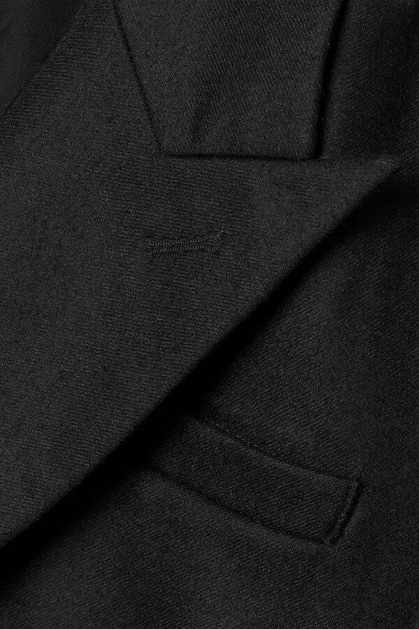 INTERIOR The Ren Double-breasted Wool-twill Blazer