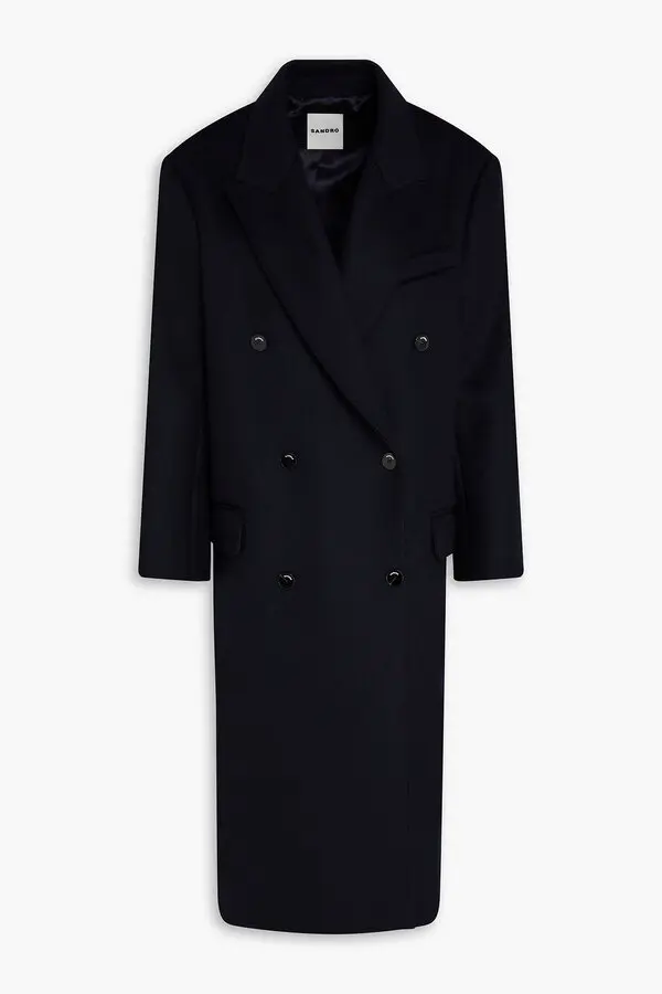 Sandro Double-breasted Wool-blend Felt Coat