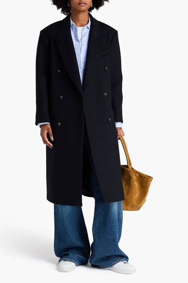 Sandro Double-breasted Wool-blend Felt Coat