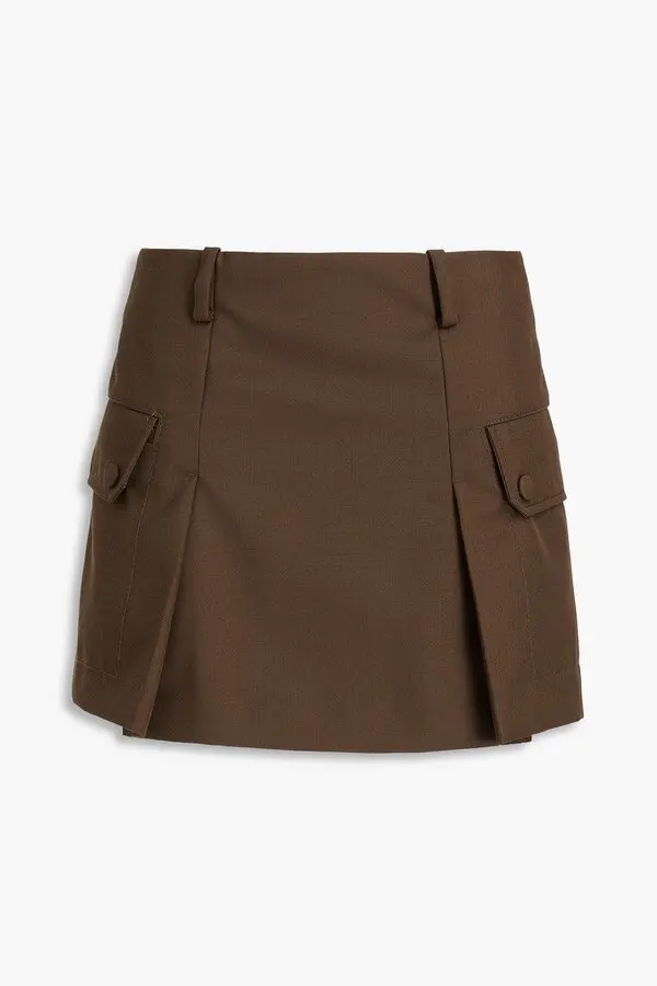 Sandro Pleated Drill Mini Skirt