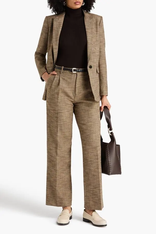 Sandro Houndstooth Tweed Straight-leg Pants