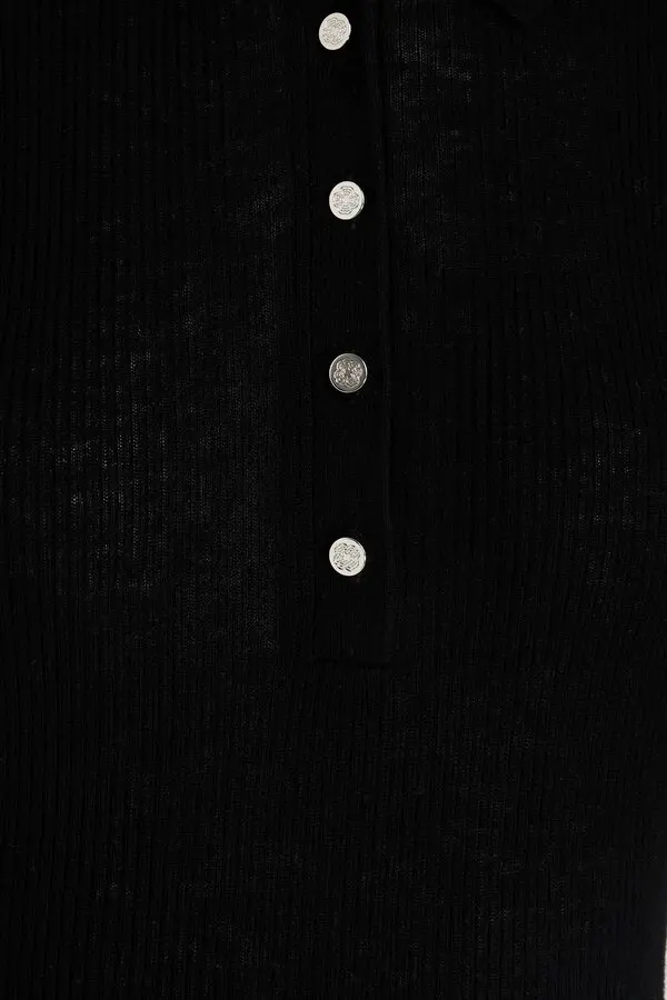 Maje Ribbed Wool And Silk-blend Bodysuit