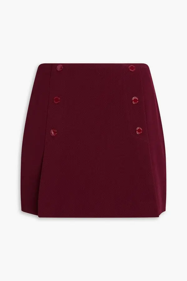 Sandro Pleated Twill Mini Skirt