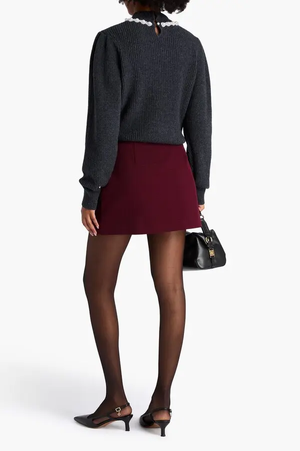 Sandro Pleated Twill Mini Skirt