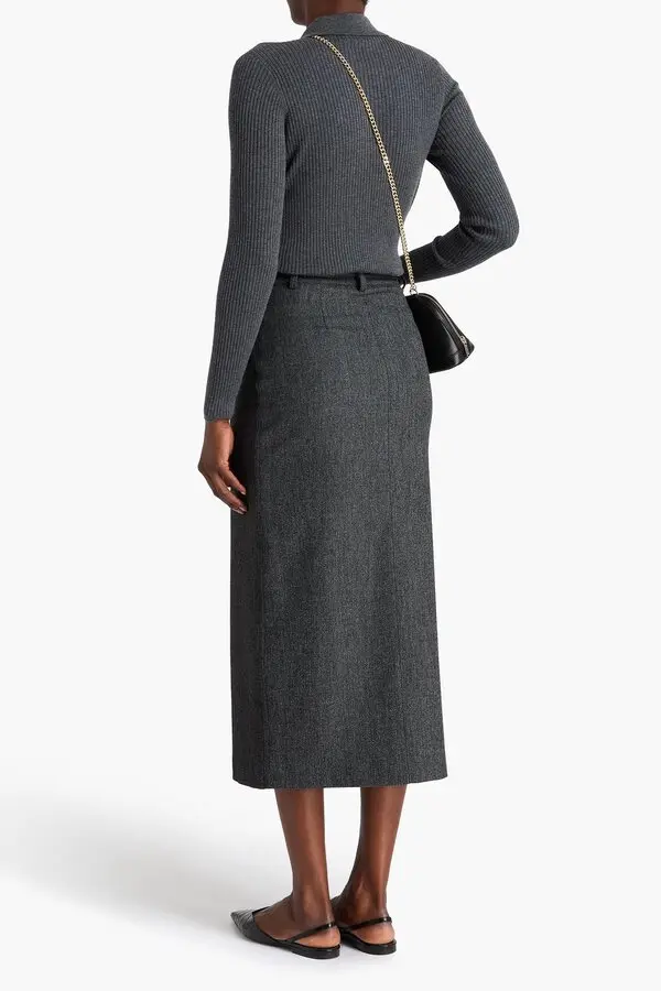 Sandro Twill Midi Skirt