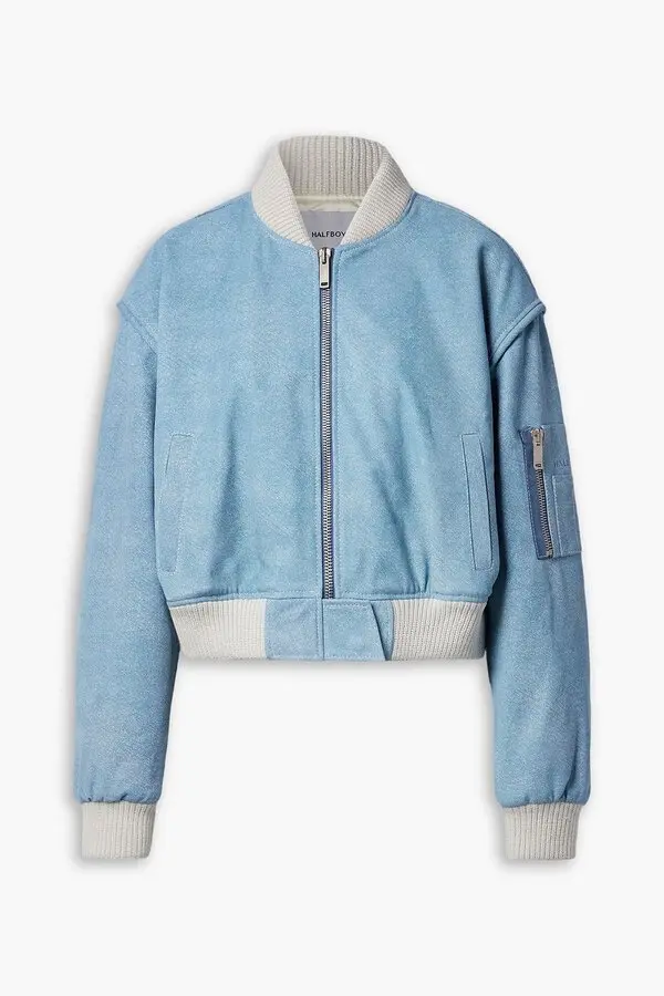 HALFBOY Printed Suede Bomber Jacket