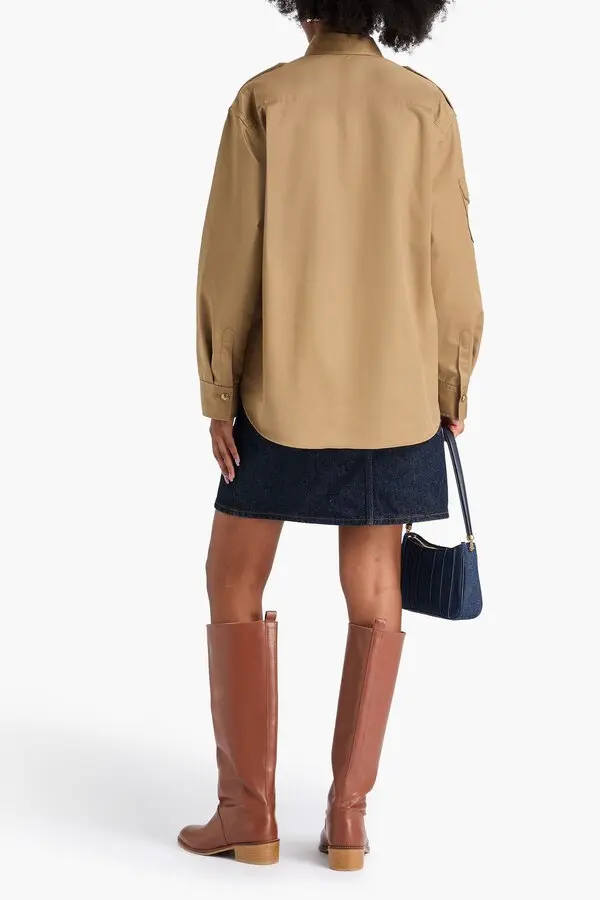 Sandro Cotton-blend Twill Shirt - Sand