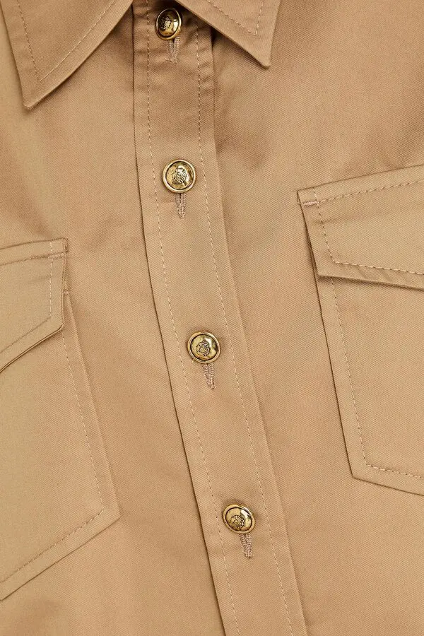 Sandro Cotton-blend Twill Shirt - Sand