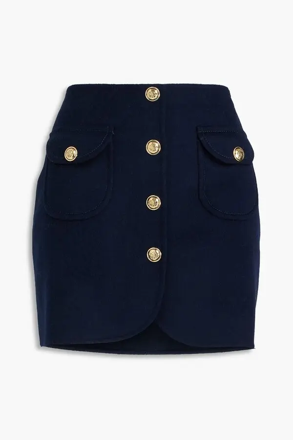 Sandro Wool-felt Mini Skirt - Navy