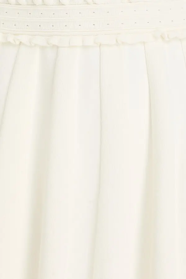 Sandro Ribbed Knit Mini Skirt With Ruffle