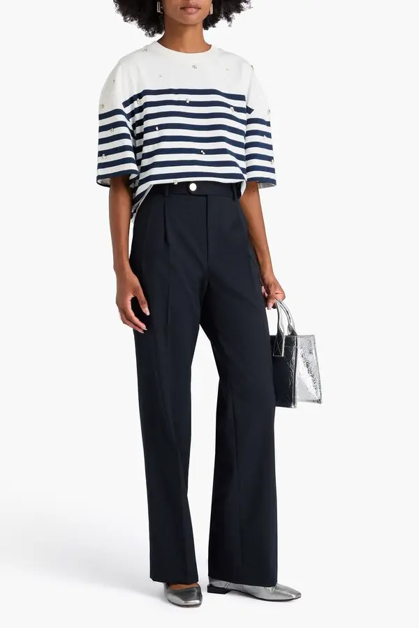 Sandro Twill Wide-leg Pants