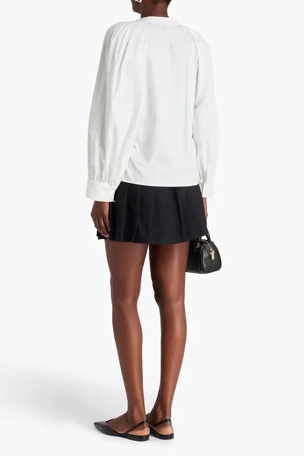 Sandro Pleated Cotton-blend Shirt