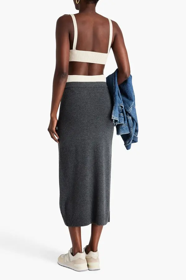 Sandro Wool And Cashmere-blend Midi Skirt