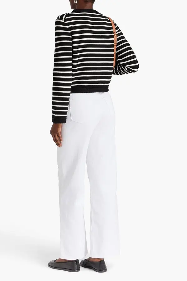 Maje Striped Knitted Cardigan - Black