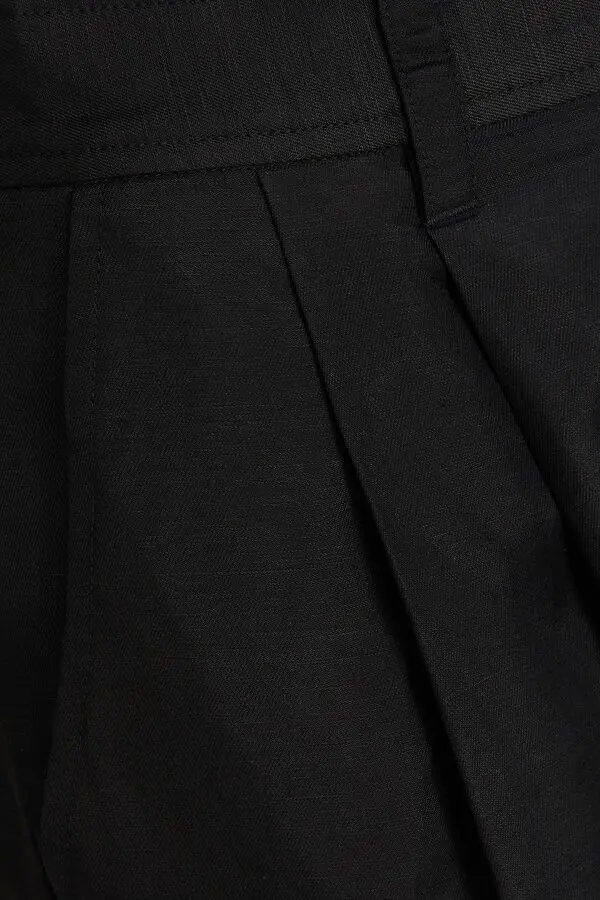 ANINE BING Carrie Pleated Straight-leg Twill Pants