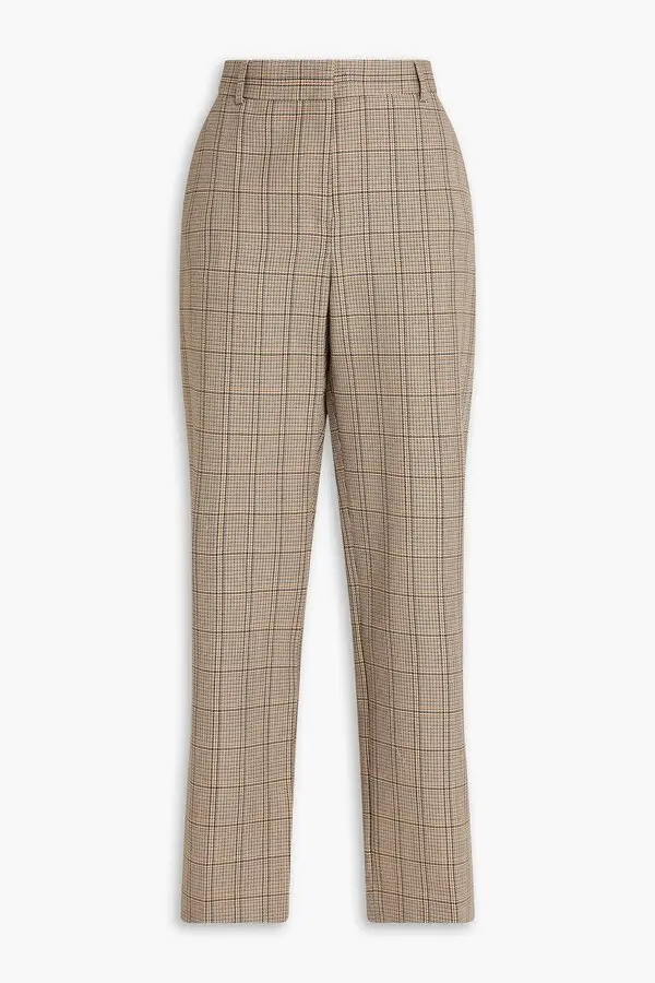 TOTEME Houndstooth Wool-tweed Wide-leg Pants