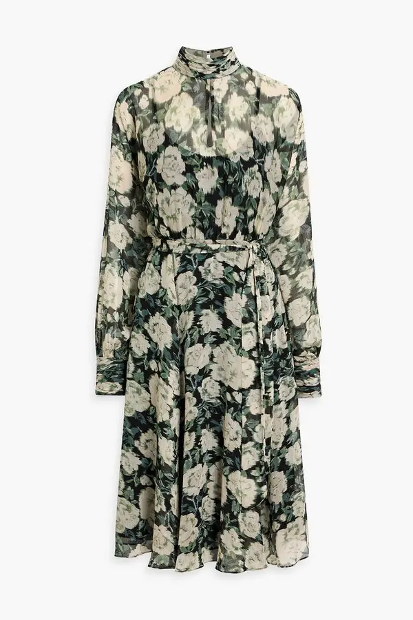 MIKAEL AGHAL Floral-print Georgette Midi Dress