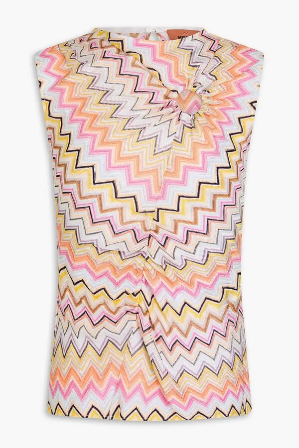 Missoni Cutout Crochet-knit Top - Yellow