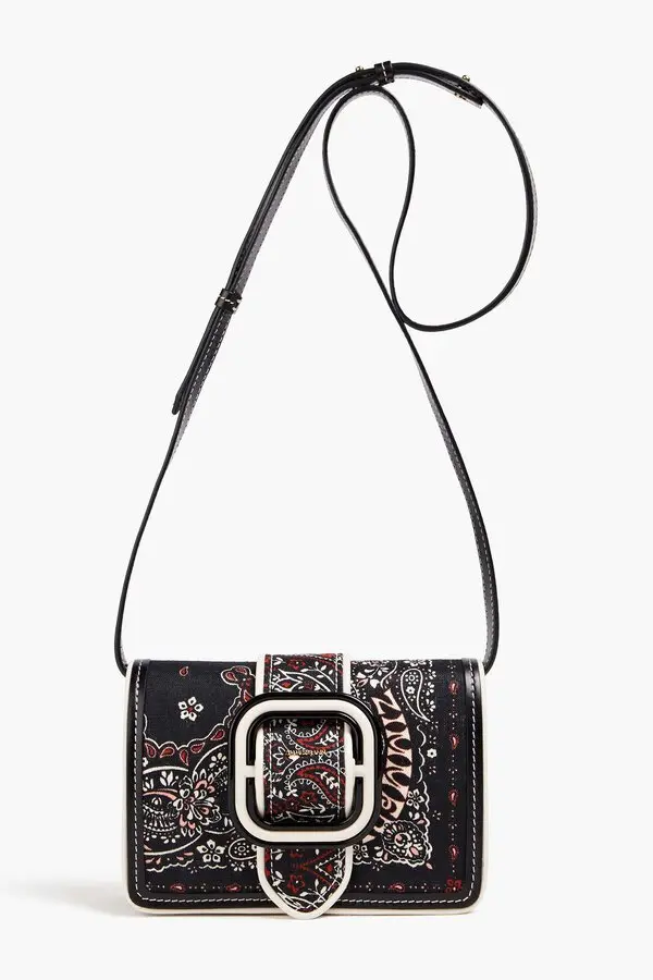 Zimmermann Leather-trimmed Paisley-print Canvas Crossbody Bag