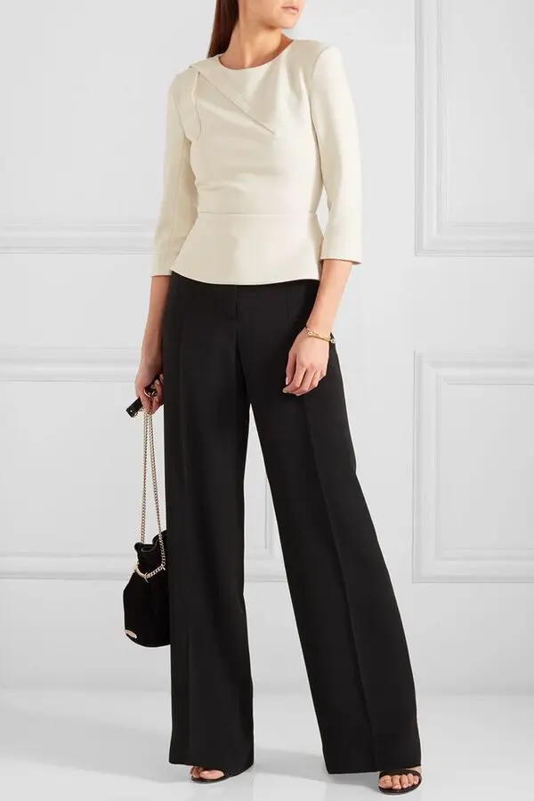 Roland Mouret Carron Fluted Crepe Top