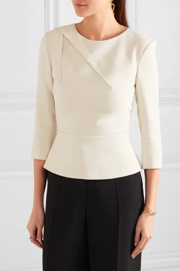 Roland Mouret Carron Fluted Crepe Top