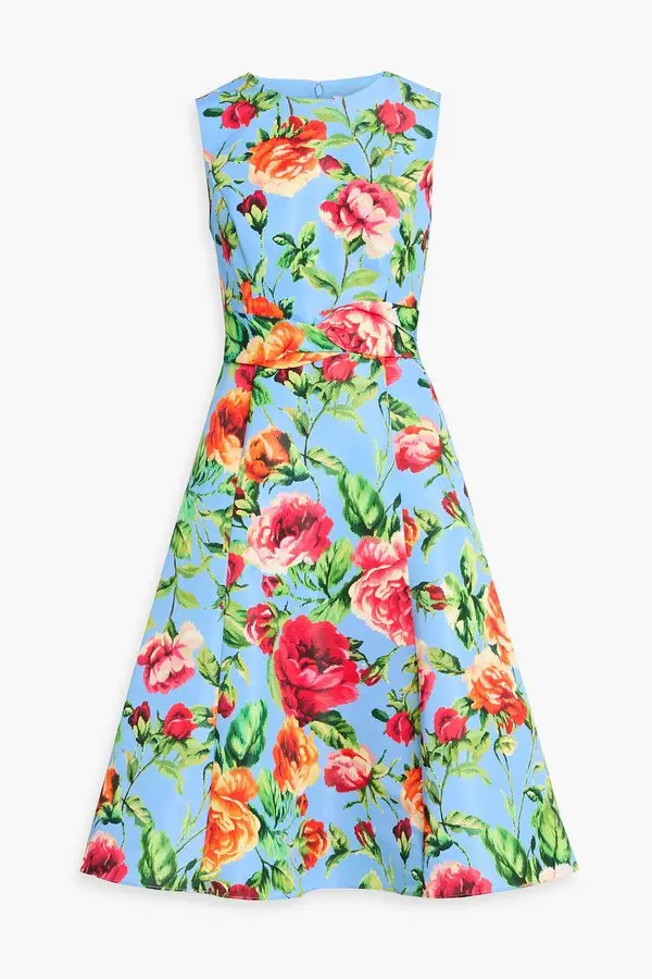 Carolina Herrera Floral-print Faille Midi Dress