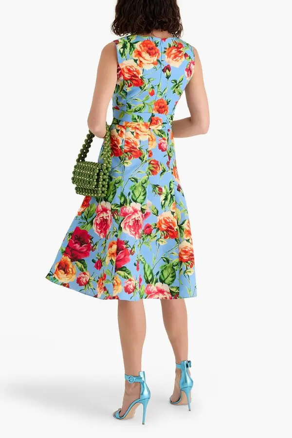 Carolina Herrera Floral-print Faille Midi Dress