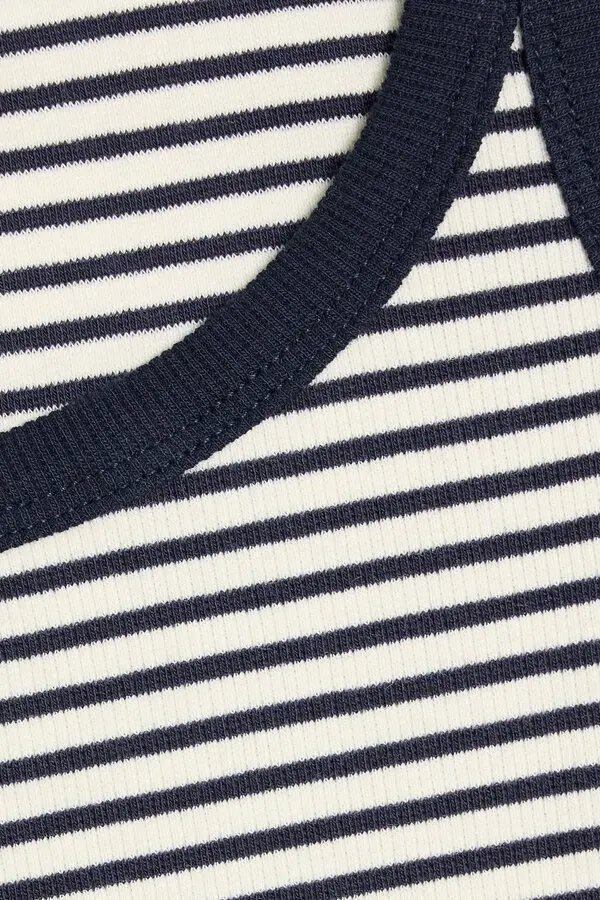 ALEX MILL Striped Cotton-blend Jersey Tank - Navy