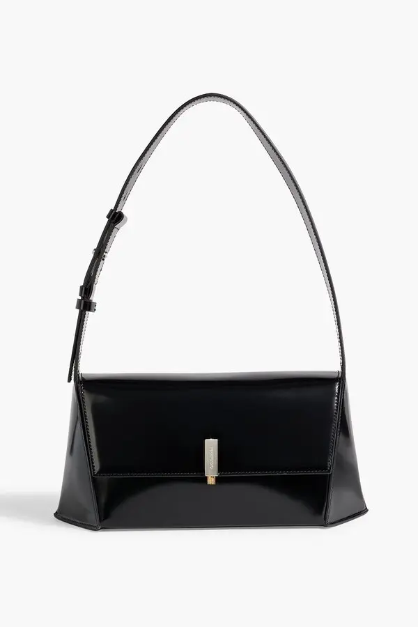 FERRAGAMO Glossed Leather Shoulder Bag