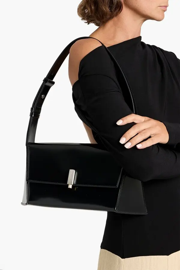 FERRAGAMO Glossed Leather Shoulder Bag