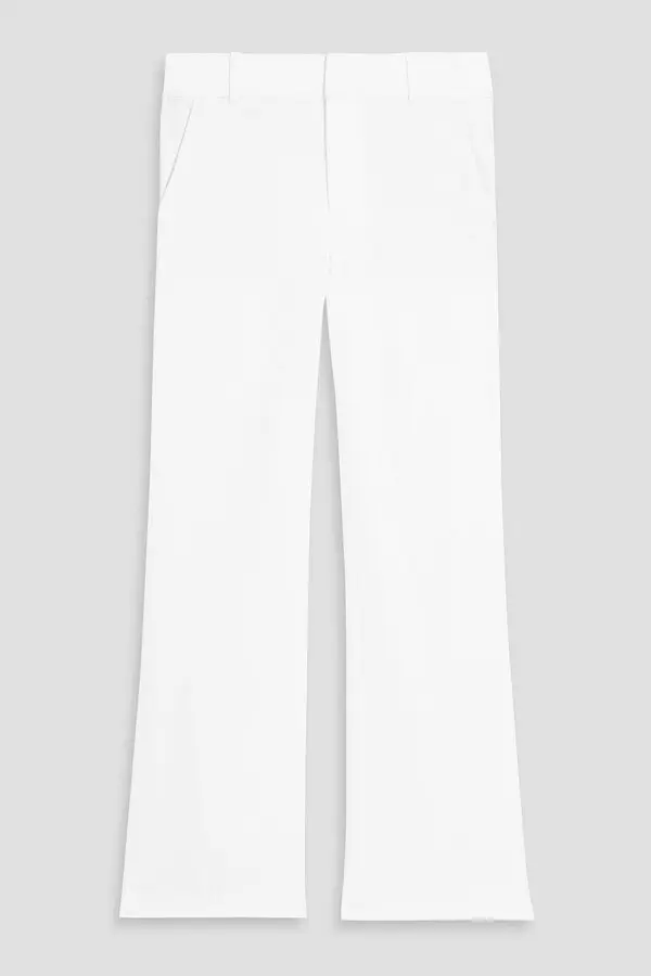 Alice + Olivia Quinn Flared Linen-blend Pants - White